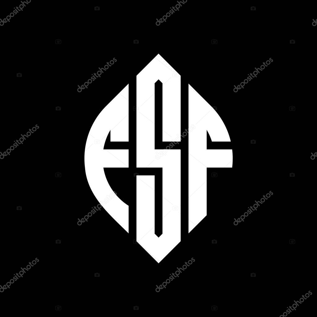 FSF círculo letra logo diseño con forma de círculo y elipse. Letras ...