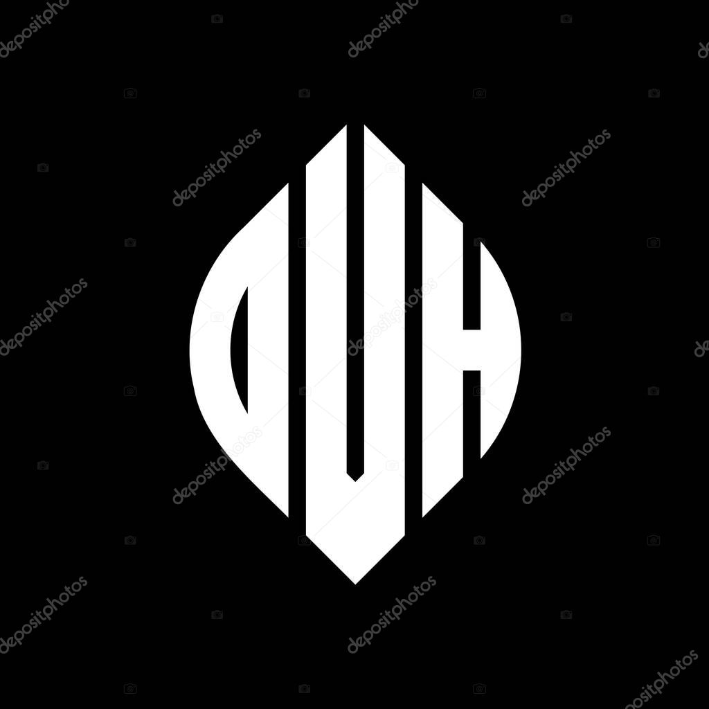 Diseño del logotipo de la letra del círculo DVH con forma de círculo y ...