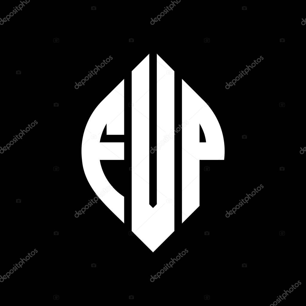 Diseño del logotipo de la letra del círculo FVP con forma de círculo y ...