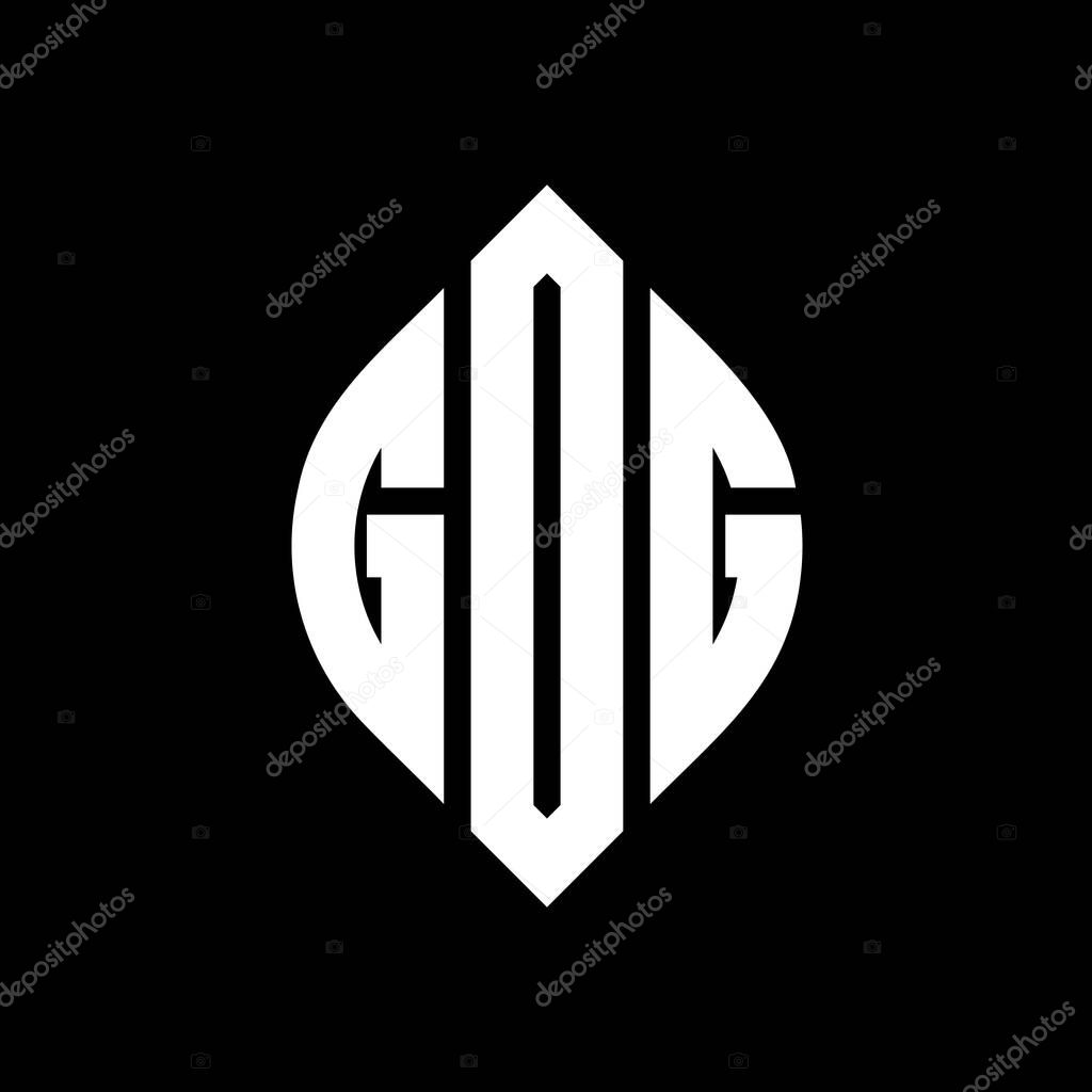 GOG círculo letra logo diseño con forma de círculo y elipse. GOG elipse ...