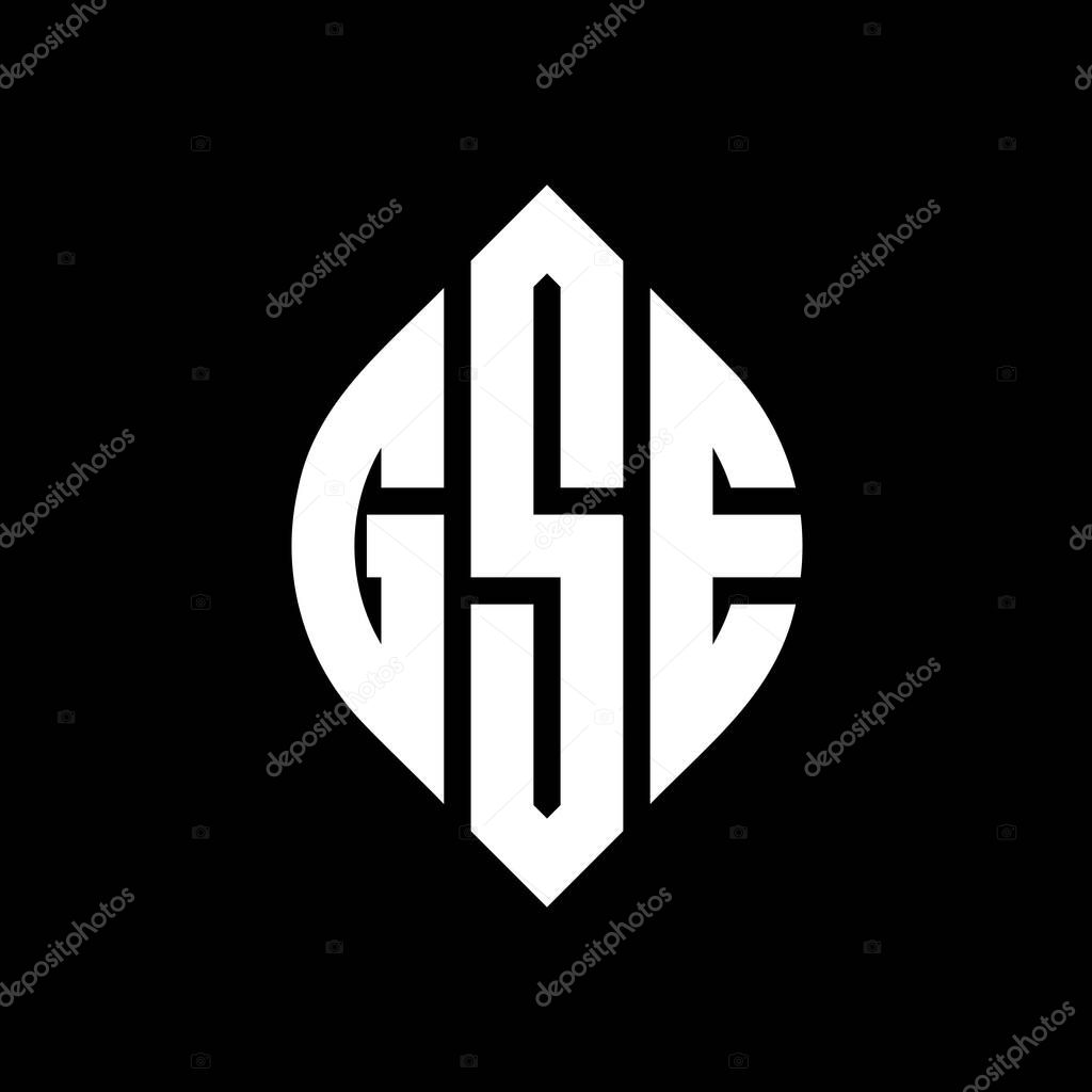 Diseño del logotipo de la letra del círculo GSE con forma de círculo y ...