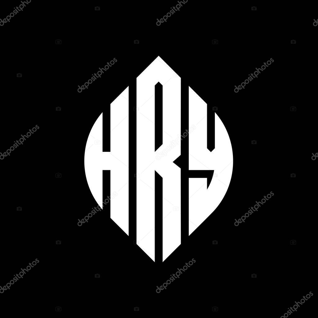Diseño de logotipo de letra de círculo HRY con forma de círculo y ...