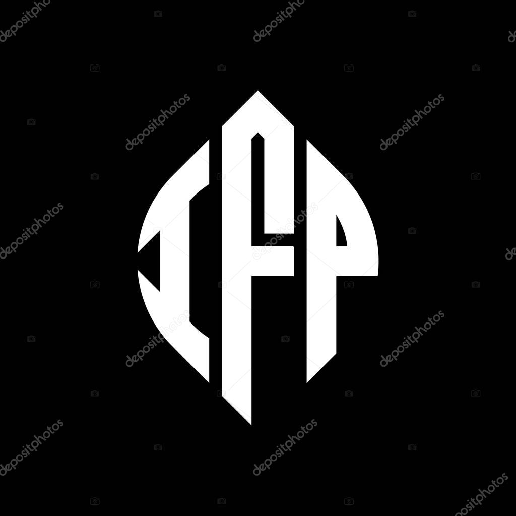 Diseño del logotipo de la letra del círculo IFP con forma de círculo y ...