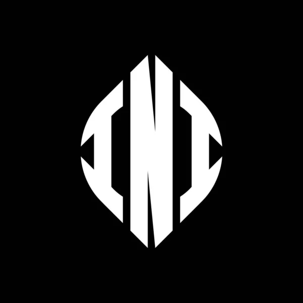 INI c rculo letra logo dise o con forma de c rculo y elipse. INI elipse letras con estilo tipogr ...