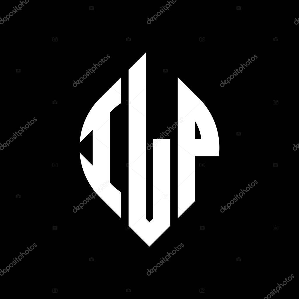 Diseño del logotipo de la letra del círculo ILP con forma de círculo y ...