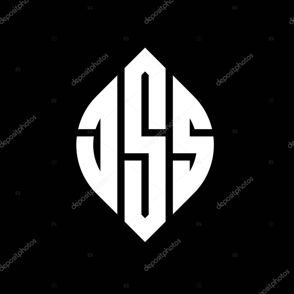 Diseño del logotipo de la letra del círculo JSS con forma de círculo y ...