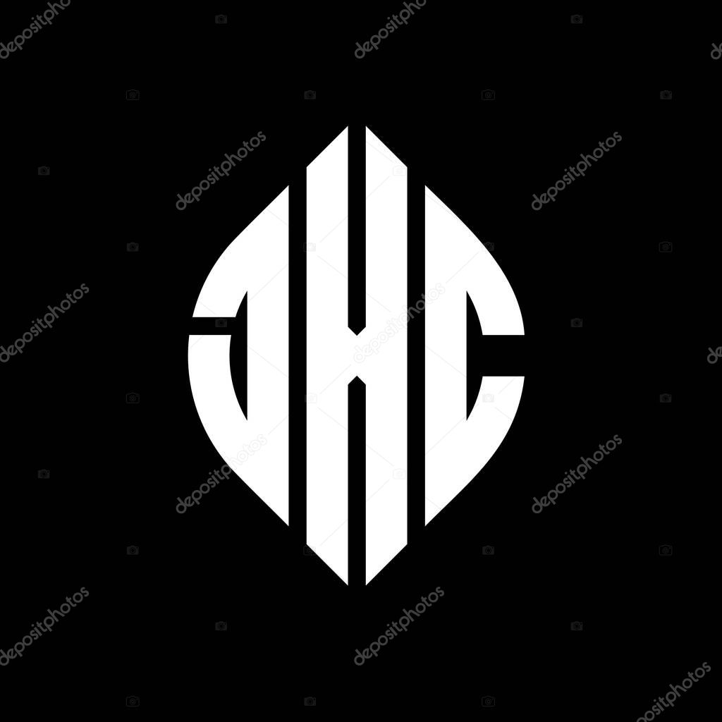 Diseño del logotipo de la letra del círculo JXC con forma de círculo y elipse. Letras elipse JXC ...