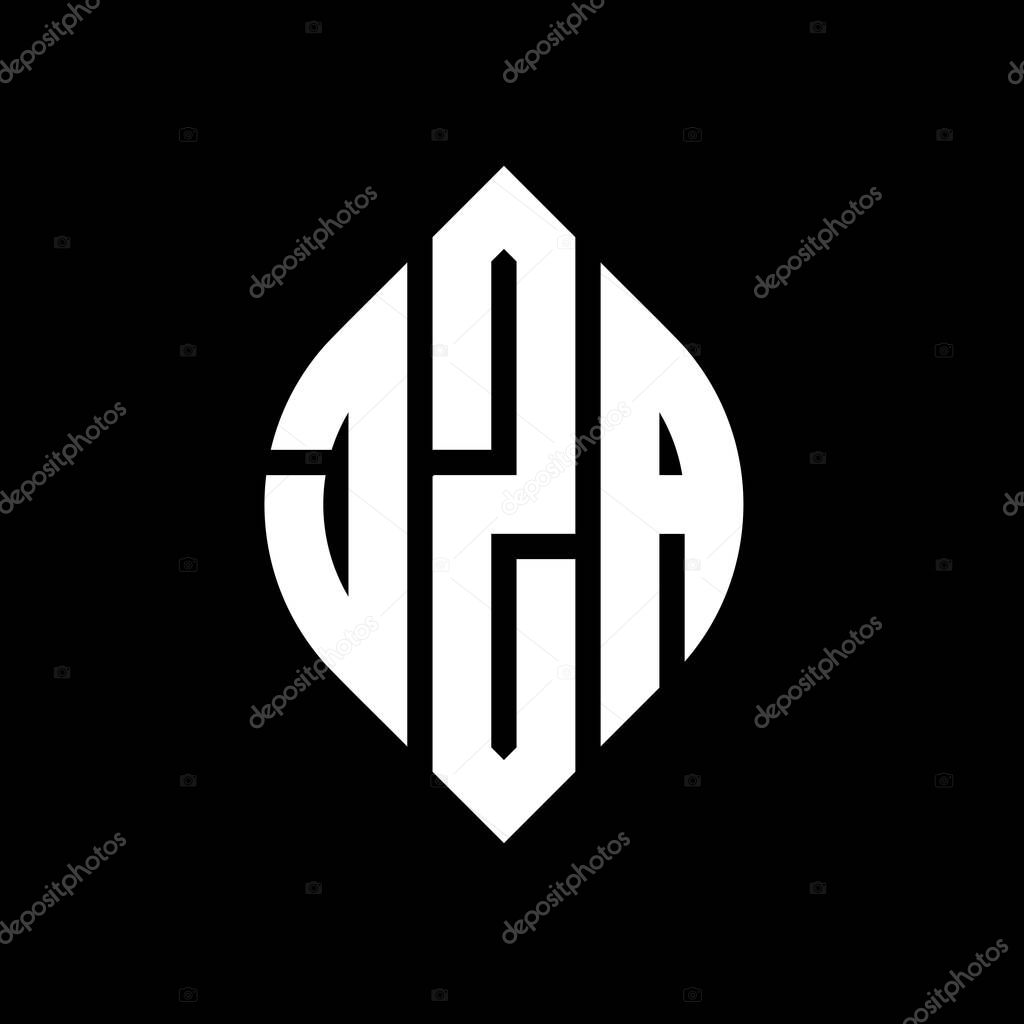 Diseño del logotipo de la letra del círculo JZA con forma de círculo y ...