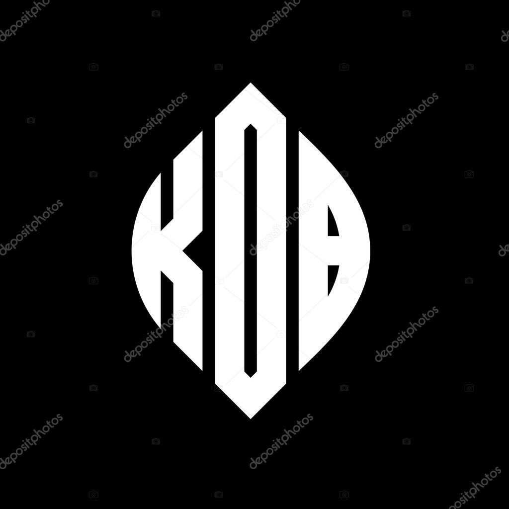 Diseño del logotipo de la letra del círculo KDB con forma de círculo y elipse. Letras elipse KDB ...