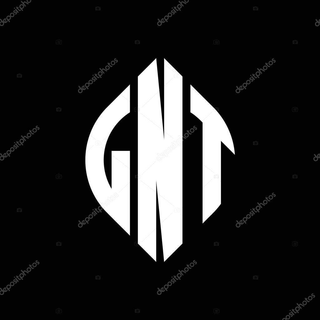 Diseño del logotipo de la letra del círculo LNT con forma de círculo y ...