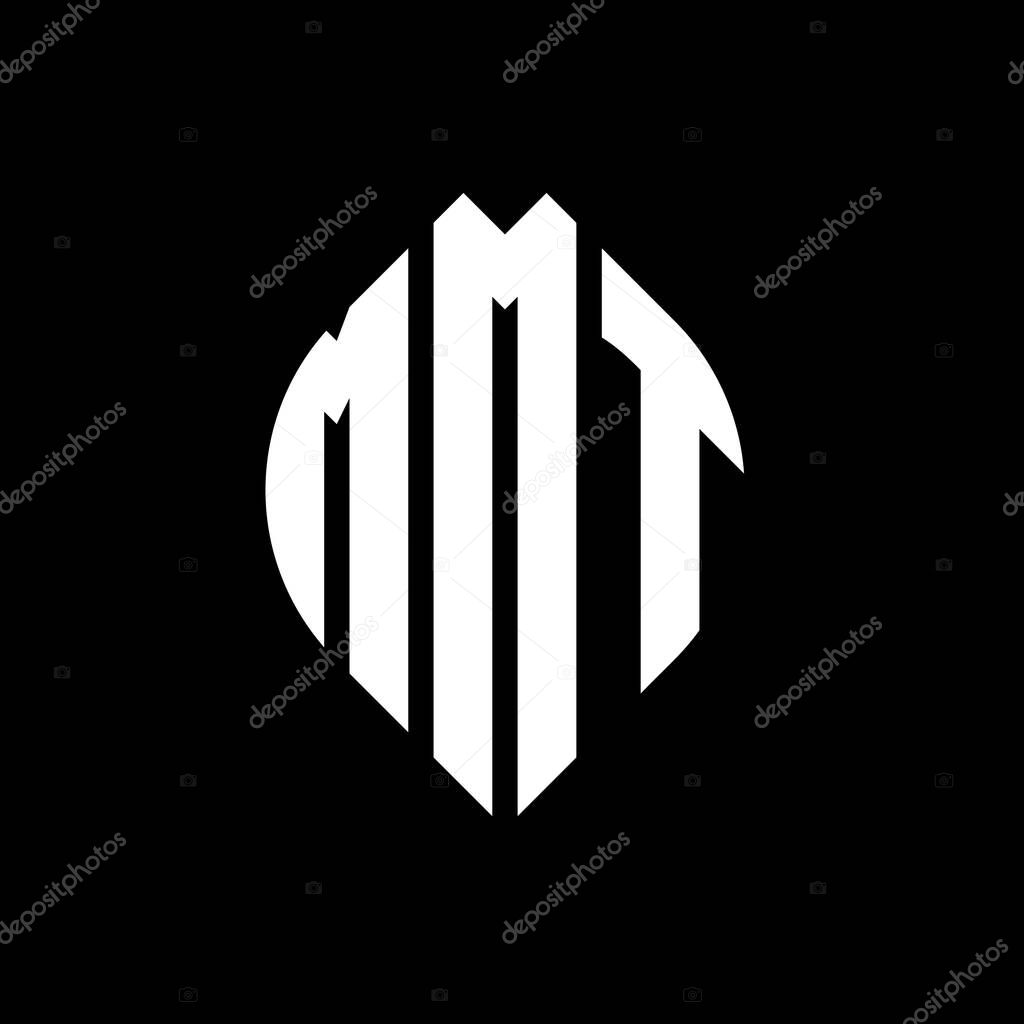 Diseño de logotipo de letra de círculo MMT con forma de círculo y ...
