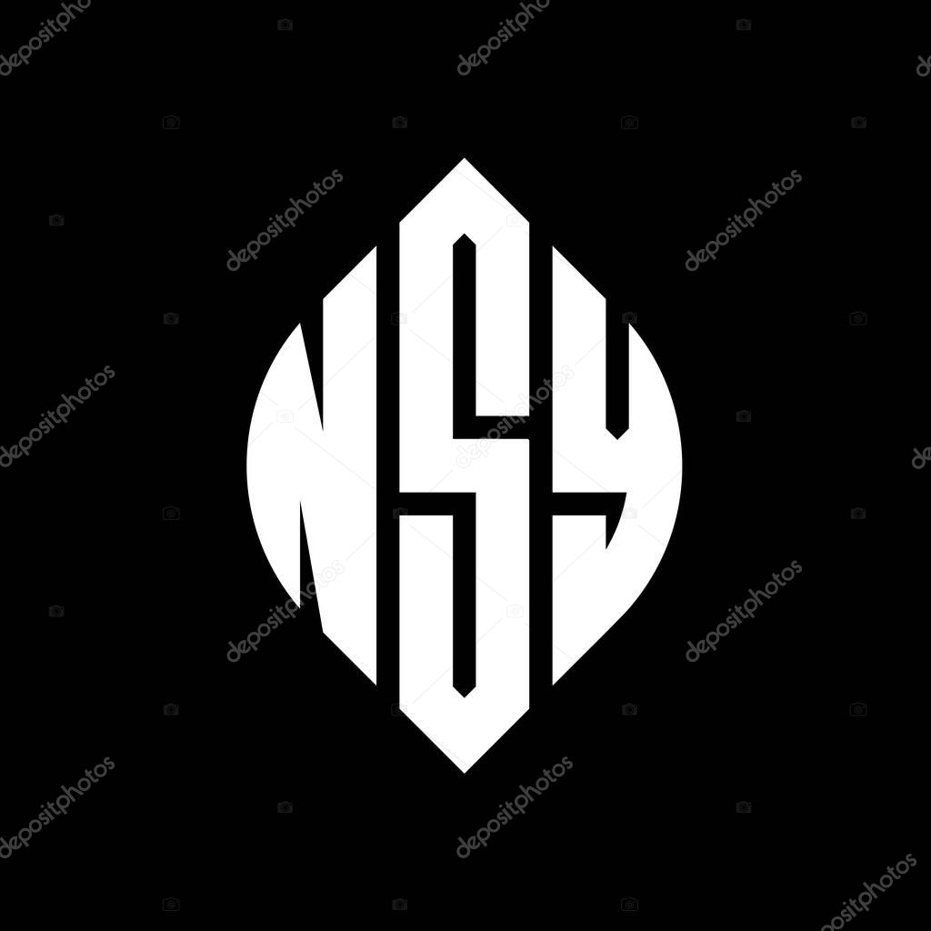 Diseño del logotipo de la letra del círculo NSY con forma de círculo y ...