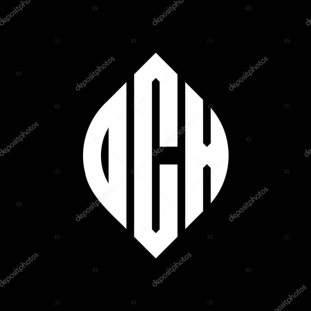 OCX c rculo letra logo dise o con forma de c rculo y elipse. OCX elipse letras con estilo tipogr ...