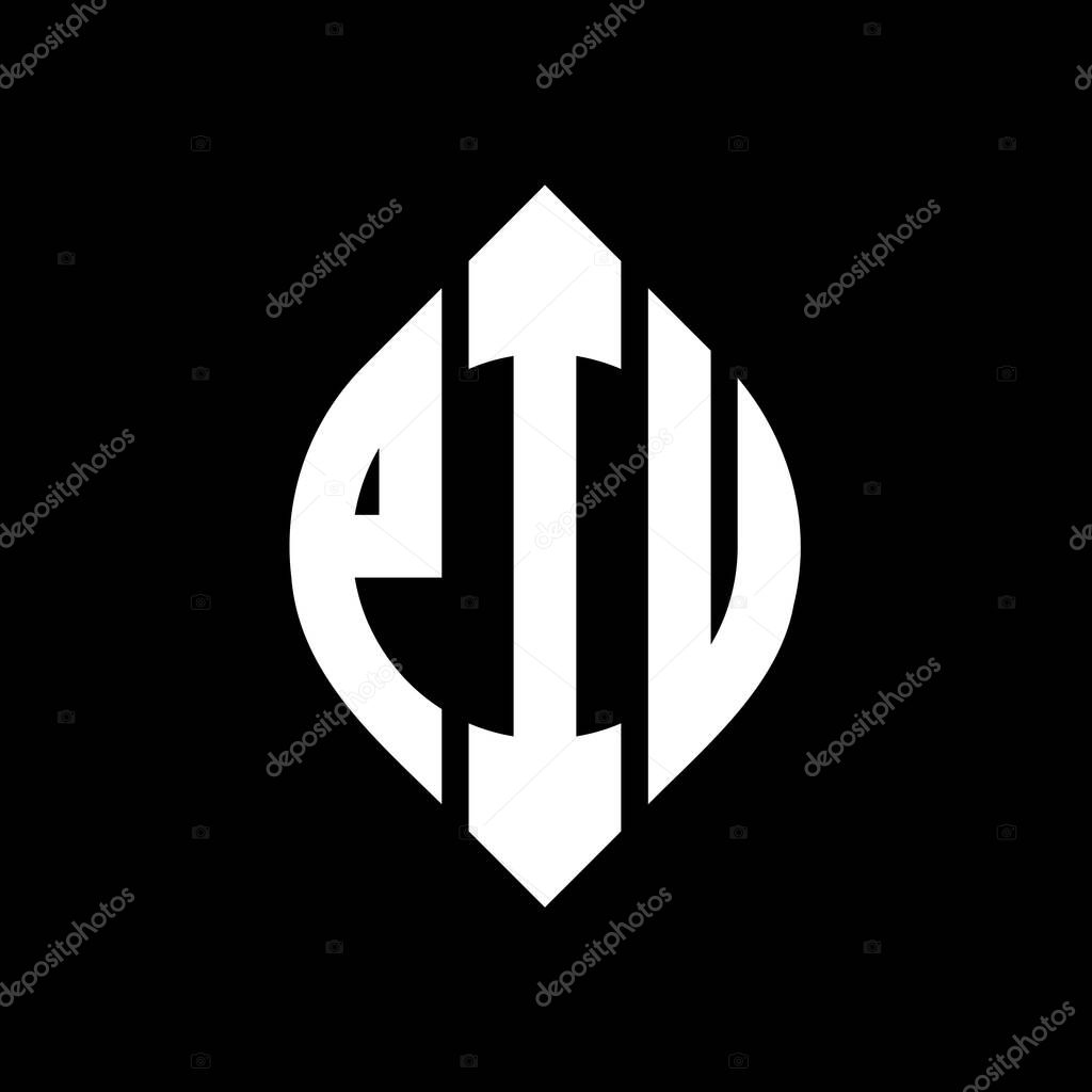 Diseño de logotipo de letra de círculo PIU con forma de círculo y ...