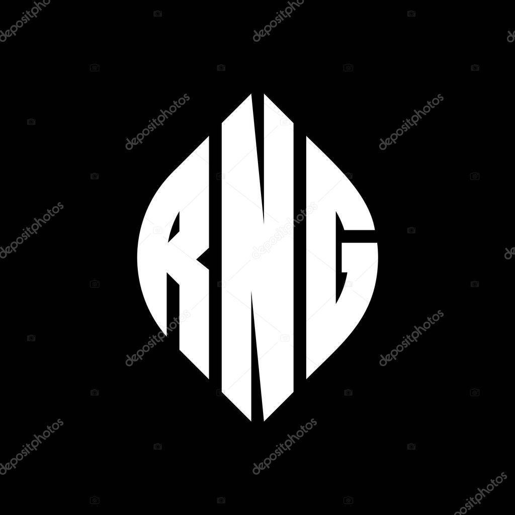 Diseño de logotipo de letra de círculo RNG con forma de círculo y ...