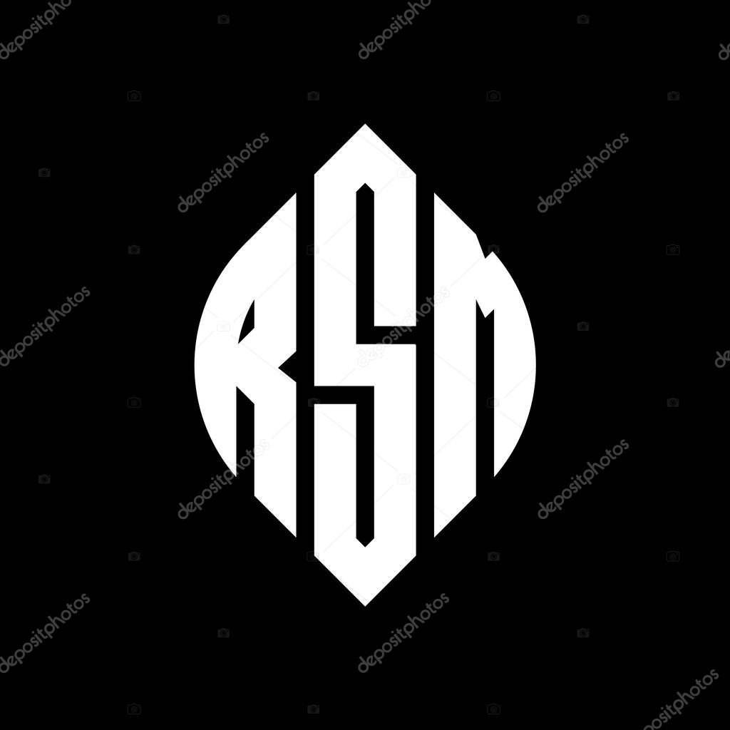 Diseño de logotipo de letra de círculo RSM con forma de círculo y ...