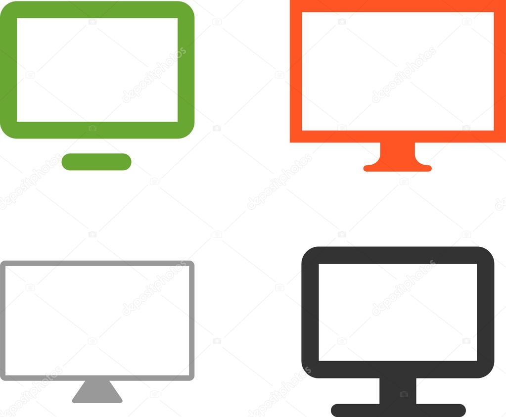Vector Computer Screen Monitor Display Icon Symbol Set ⬇ Vector Image By © Mikefirsov Vector