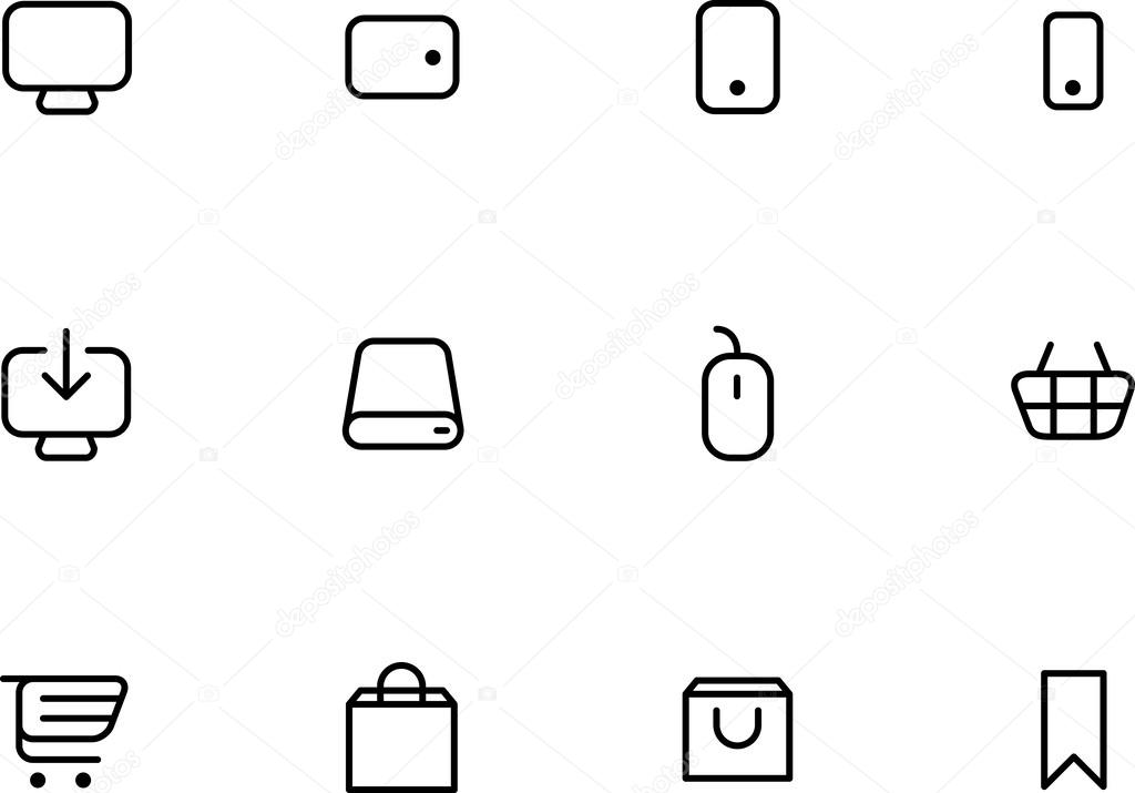 Rounded Thin Icon Set Stock Vector by ©mikefirsov 35237695 Rounded Thin Icon Set Stock Vector by ©mikefirsov 35237695