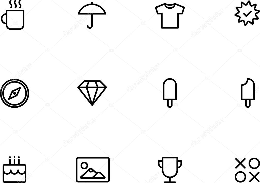 Conjunto de iconos finos redondeados 2024 Conjunto de iconos finos redondeados 2024