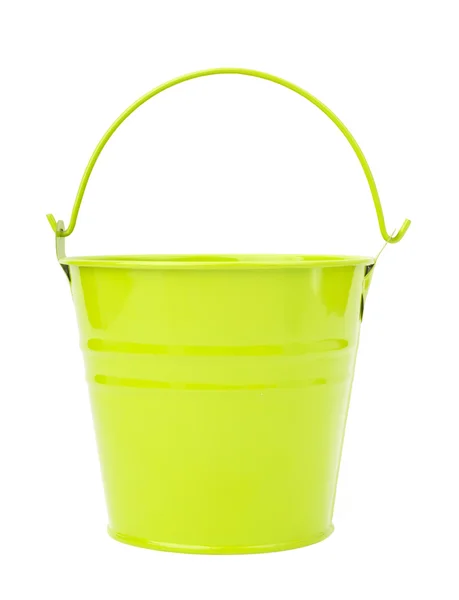 Empty green bucket isolated on white — Stock Photo © belchonock #23930253