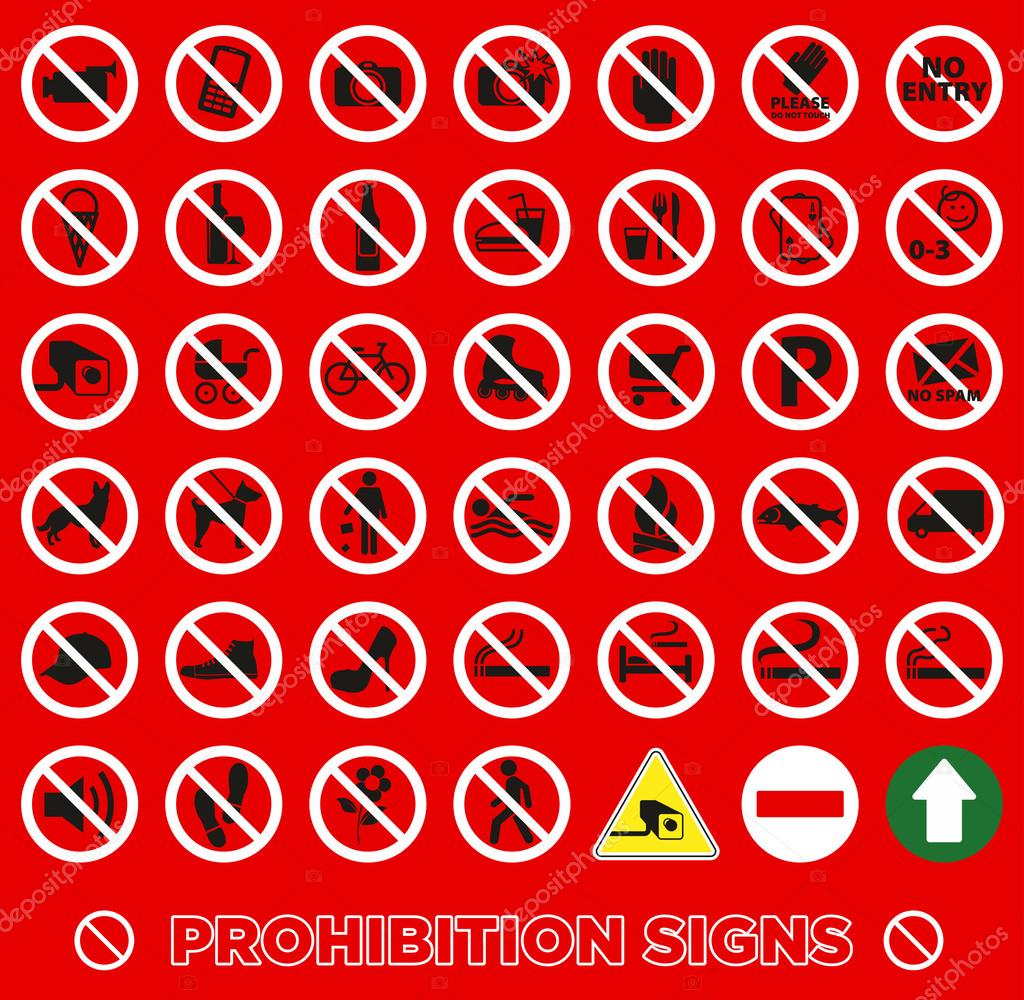 Prohibition set symbol. Stock Vector by ©olgamilagros 37124221