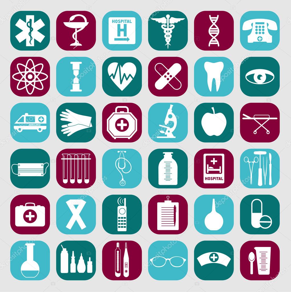 Medical icon set Stock Vector Image by ©olgamilagros #43945713