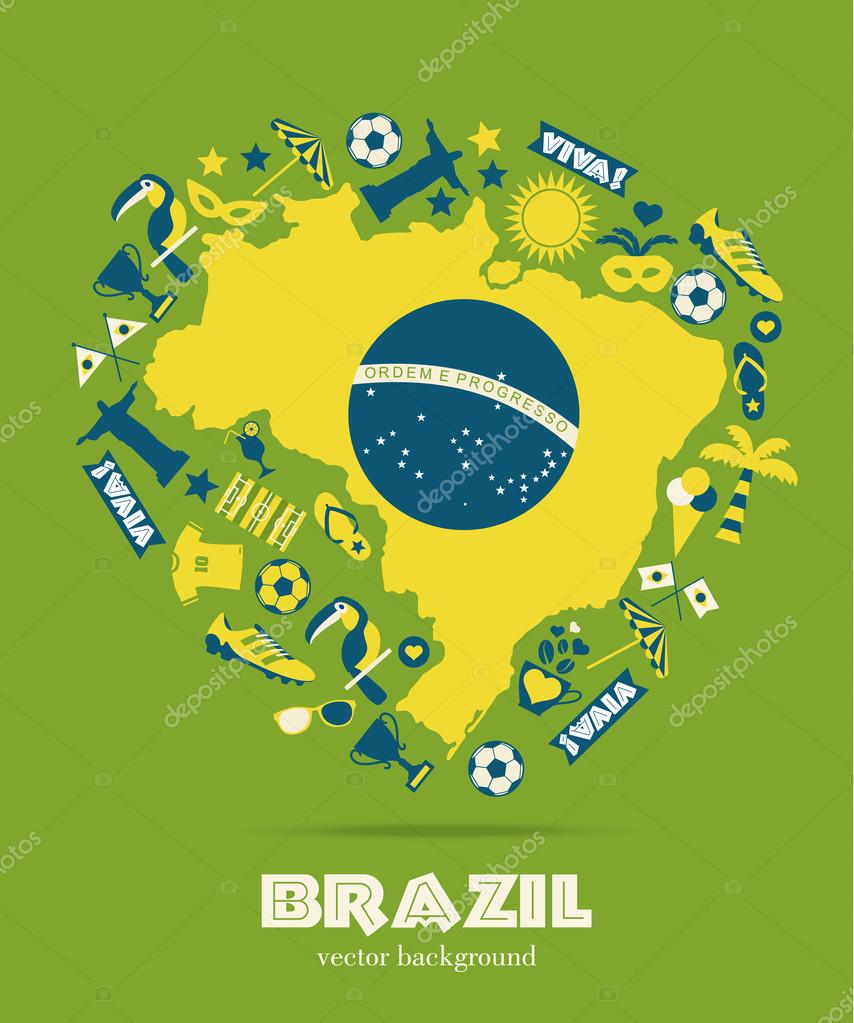 Brazil background. Stock Vector by ©olgamilagros 46313831