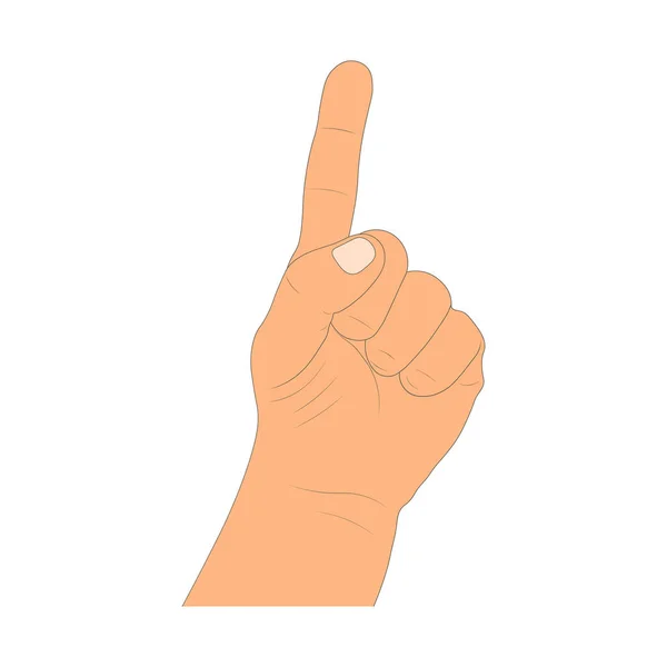 Drawing Cartoon Human Arm Isolated White Background Drawn Hand Gesture ...