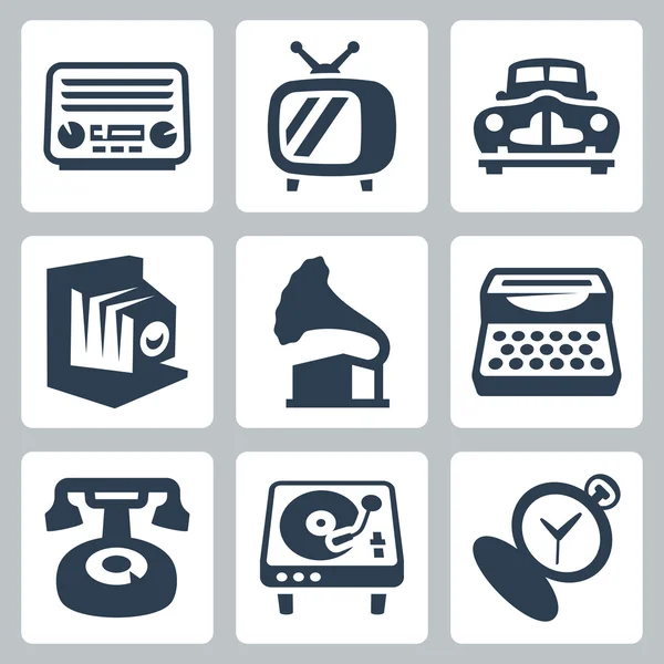 Vector retro technology icons set 2 Stock Vector Image by ©greyj #42122219