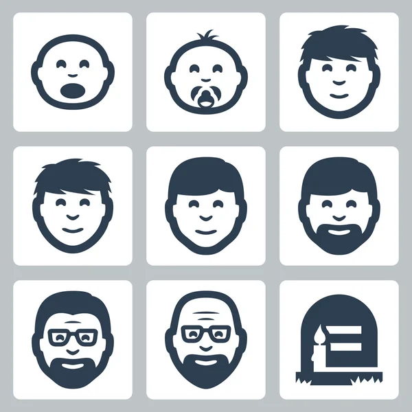 Vector 'aging concept' icons set - Stock Image - Everypixel