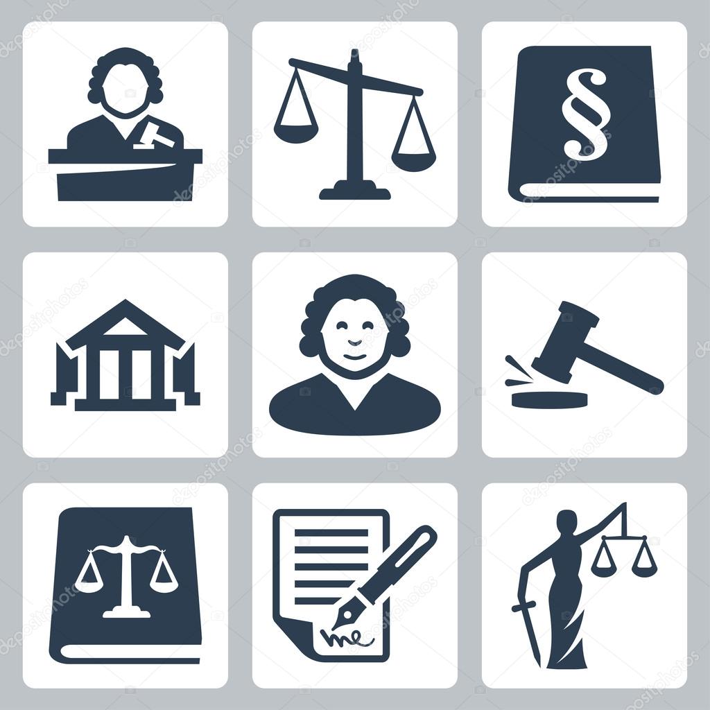 Conjunto de iconos de derecho vectorial y justicia 2023