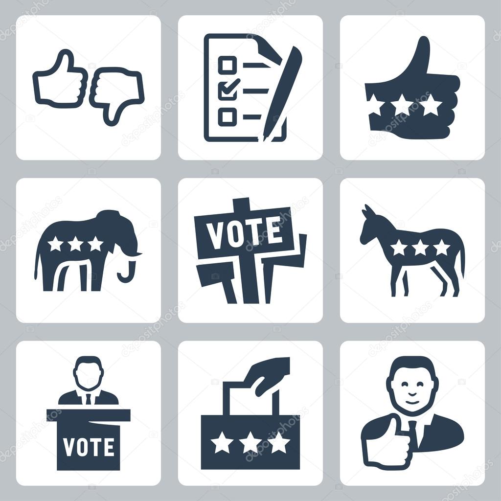 Voting and politics icons — Stock Vector © greyj #49272813