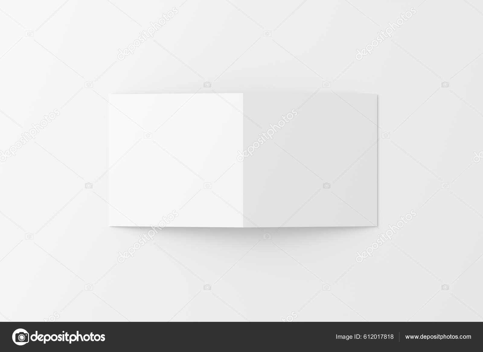 Square Folded Invitation Card Envelope White Blank Rendering Mockup ...