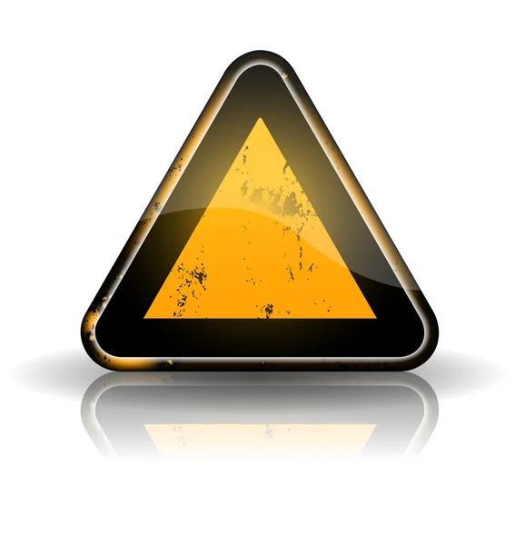 Old grunge orange triangle road sign with flash — Stock Vector ...