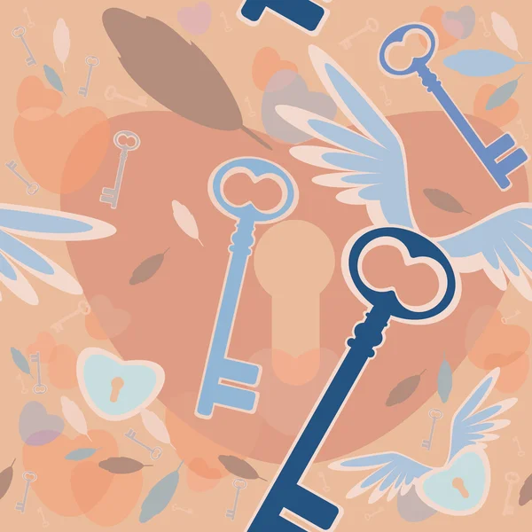 Keys line art vertical seamless pattern background border Stock Vector ...