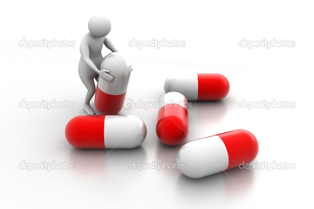 3d man with capsule, medical concept ⬇ Stock Photo, Image by ...