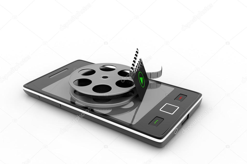 Smart phone with reel — Stock Photo © cuteimage1 #46424255