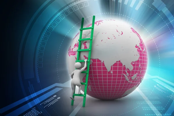Earth Globe Ladder Color Background — Stock Photo © cuteimage1 #216440422