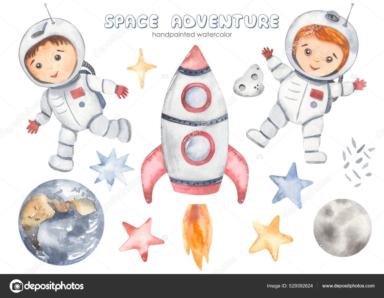 Boy And Girl Astronauts