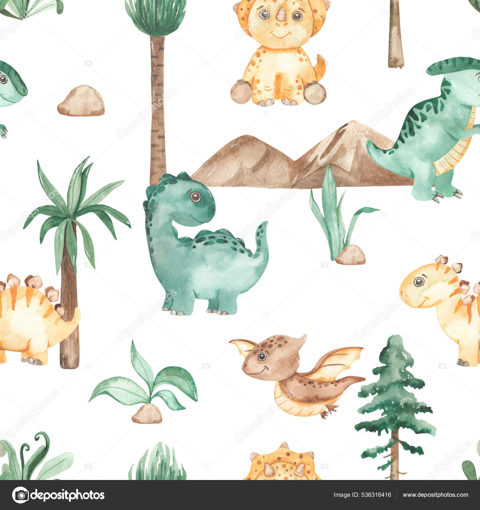 Mundo Prehistórico Dinosaurios Montañas Árboles Estegosaurios ...