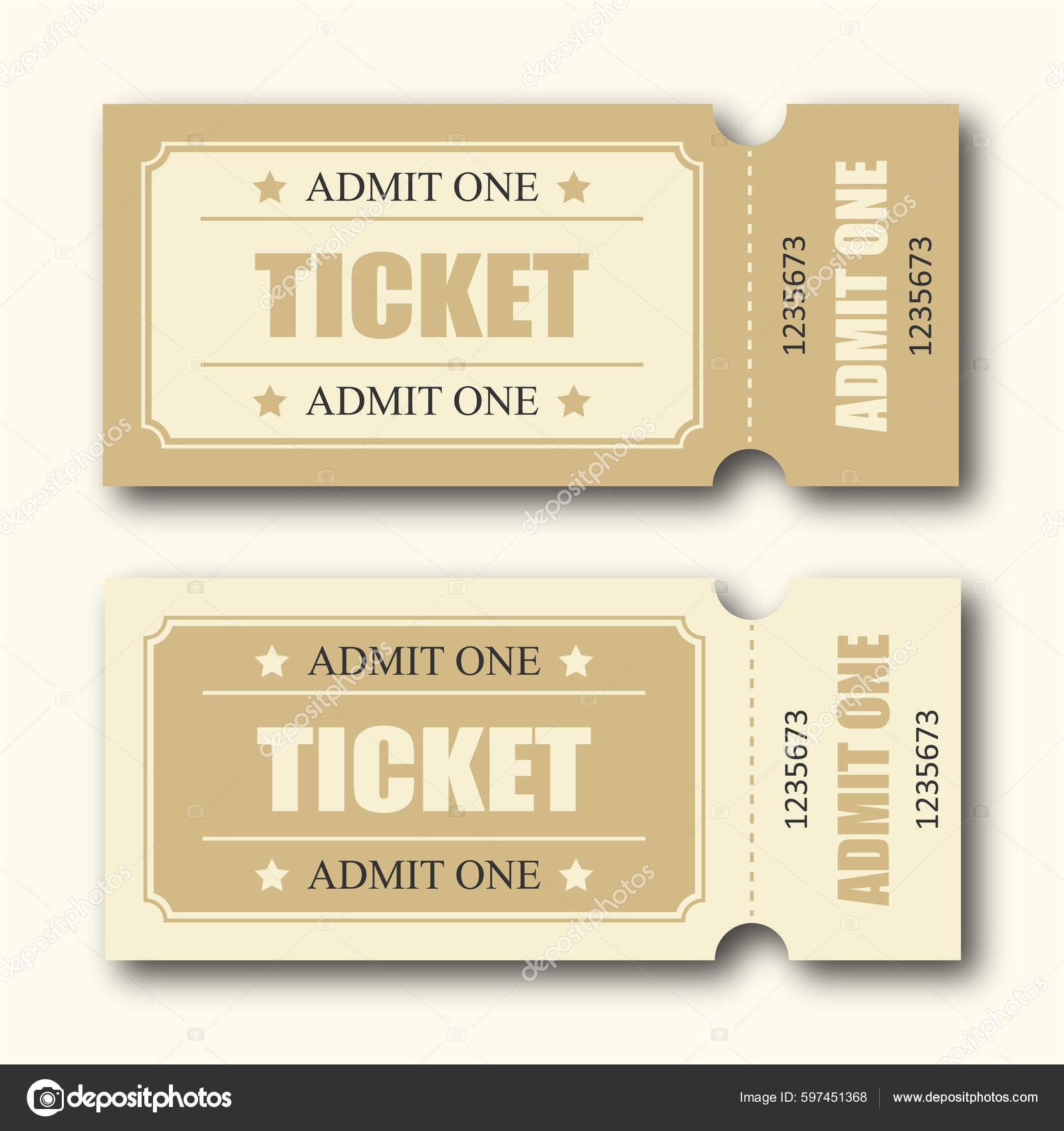 Old Movie Ticket Template Movie Ticket Vintage Stock Illustrations