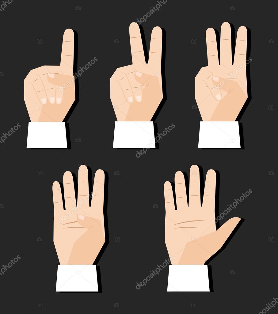 Hand counting signs Stock Vector Image by ©macrovector #35241157
