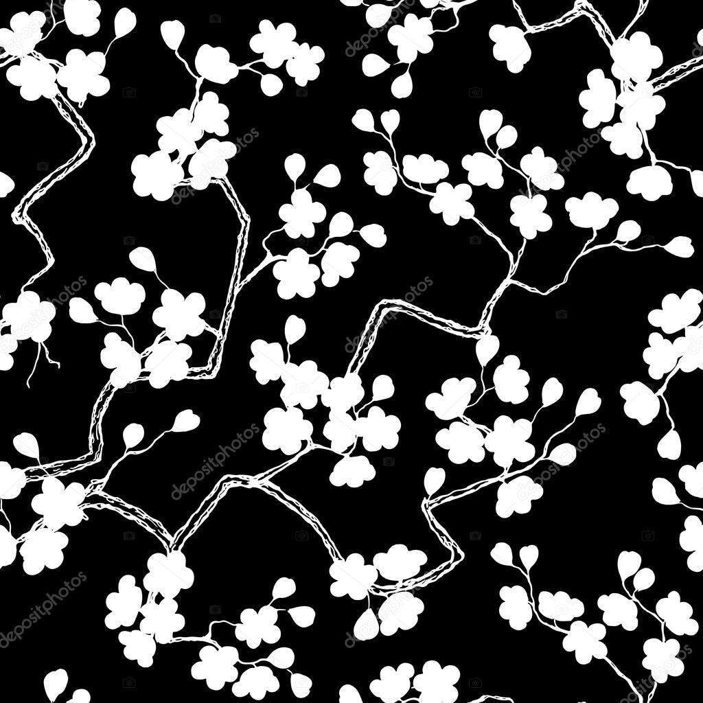 Cherry Blossoms Seamless Pattern — Stock Vector © Macrovector 38419141
