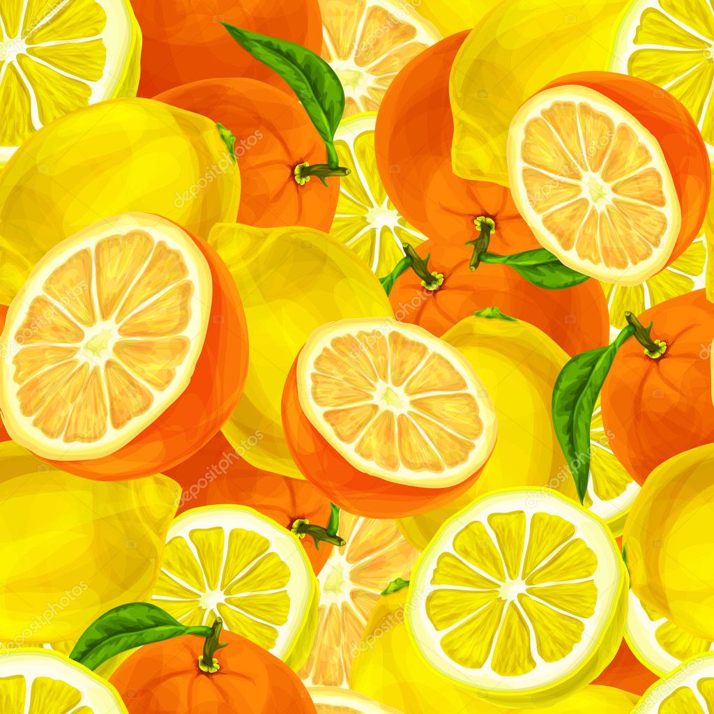 Citrus fruits seamless background Stock Vector Image by ©macrovector ...
