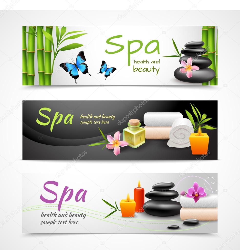 Realistic spa banners — Stock Vector © macrovector #45196295