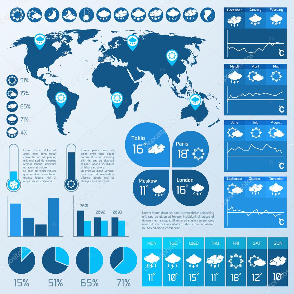 Weather infographic blue Stock Vector by ©macrovector 45240789
