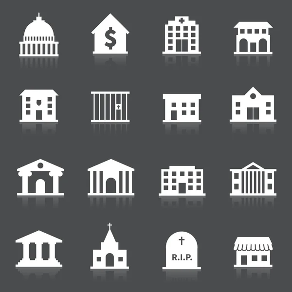Government buildings icons — Stock Vector © macrovector #53324123