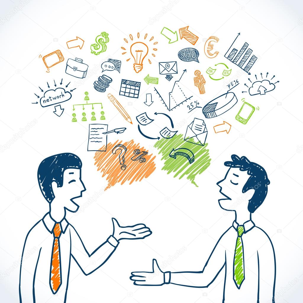 Doodle business conversation — Stock Vector © macrovector #46979543 Doodle business conversation — Stock Vector © macrovector #46979543