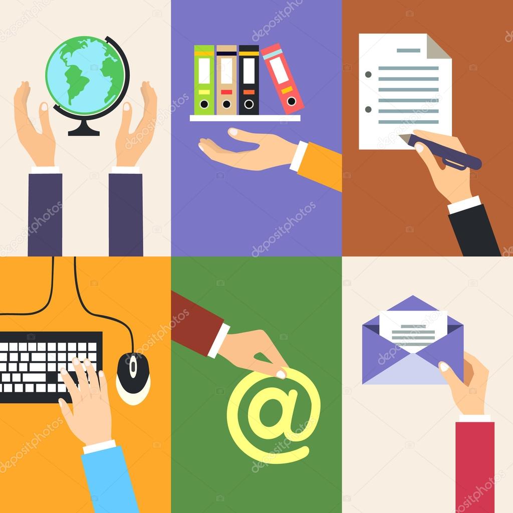 Business hands icons Stock Vector by ©macrovector 47222843