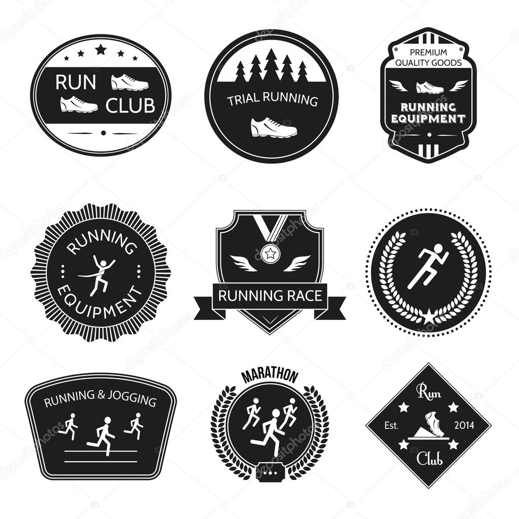Running icons label Stock Vector Image by ©macrovector #48187043